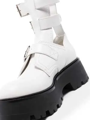 Alexander McQueen Rave Leather Boots - White