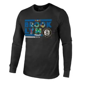 MAJESTIC THREADS Brooklyn Nets Long Sleeve T-shirt - Black