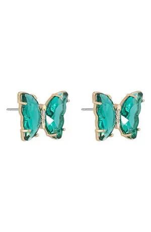Ettika Butterfly Stud Earrings - Green