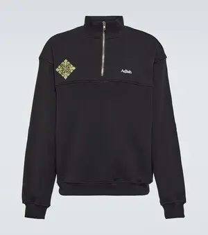 ADISH Logo Cotton Jersey Sweatshirt - Black