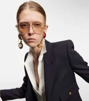 Saint Laurent Aviator Acetate Sunglasses - Transparent