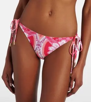 Melissa Odabash Cancun Printed Bikini Bottoms - Red