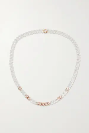 Shay Ceramic, 18-karat And Diamond Link Necklace - Gold