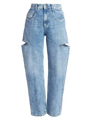 MAISON MARGIELA Wide-leg Slashed Cut-out Jeans Medium Blue