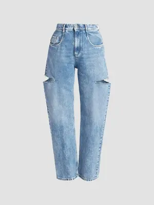 MAISON MARGIELA Wide-leg Slashed Cut-out Jeans - Medium Blue