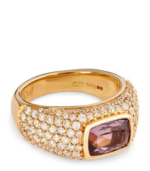 Jacquie Aiche Diamond And Kunzite Ring - Gold