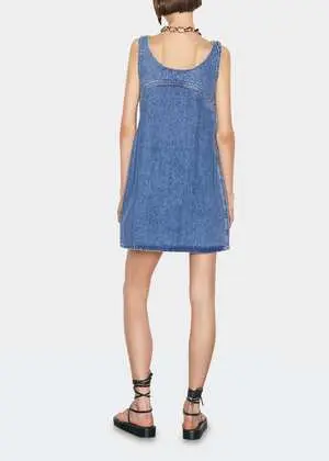 FRAME Micro Flare Denim Mini Dress