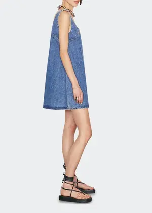 FRAME Micro Flare Denim Mini Dress