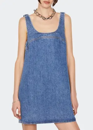 FRAME Micro Flare Denim Mini Dress