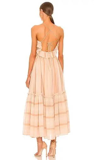 Zimmermann Ruffle Hem Long Dress In Cream
