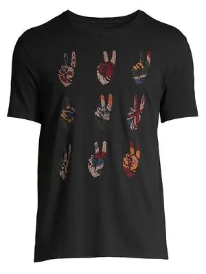 John Varvatos Star U. S.a. Cotton Peace Sign Tee