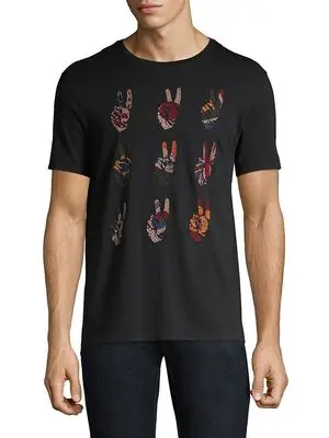 John Varvatos Star U. S.a. Cotton Peace Sign Tee