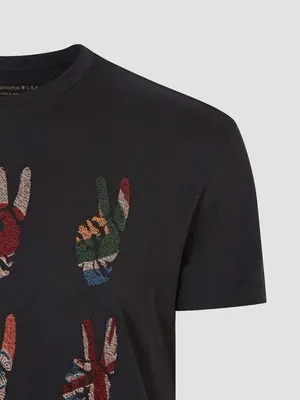 John Varvatos Star U. S.a. Cotton Peace Sign Tee