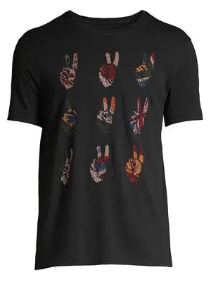 John Varvatos Star U. S.a. Cotton Peace Sign Tee