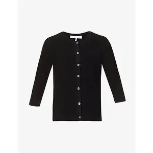 FRAME Shrunken Silk And Cotton-blend Cardigan