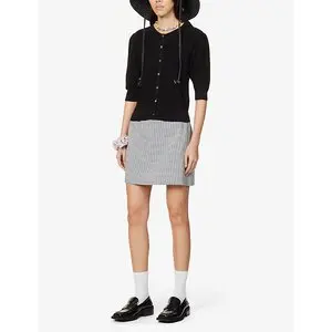 FRAME Shrunken Silk And Cotton-blend Cardigan