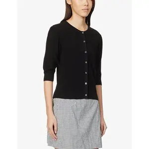 FRAME Shrunken Silk And Cotton-blend Cardigan