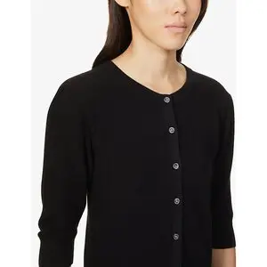 FRAME Shrunken Silk And Cotton-blend Cardigan