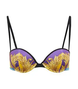 Versace Printed Balconette Bikini Top - Multicoloured
