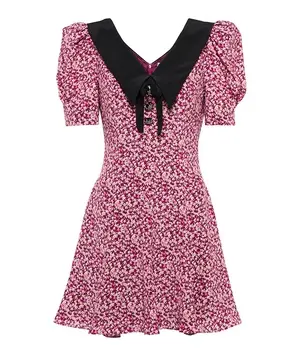 Alessandra Rich Floral Silk Minidress