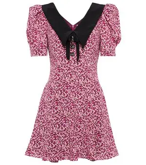 Alessandra Rich Floral Silk Minidress