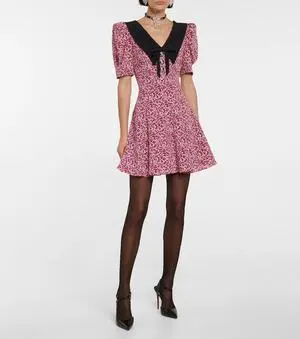 Alessandra Rich Floral Silk Minidress