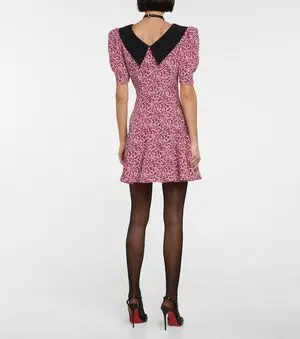 Alessandra Rich Floral Silk Minidress