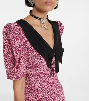 Alessandra Rich Floral Silk Minidress