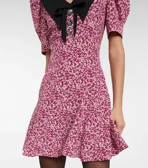 Alessandra Rich Floral Silk Minidress