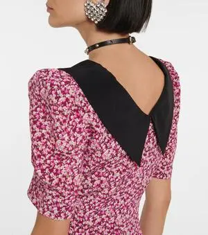 Alessandra Rich Floral Silk Minidress