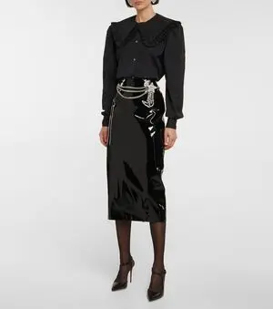 Alessandra Rich Vinyl Midi Skirt