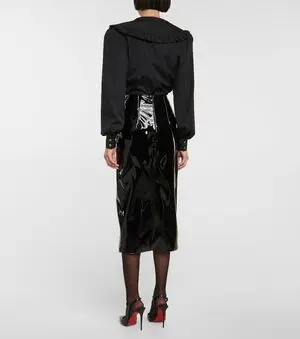 Alessandra Rich Vinyl Midi Skirt