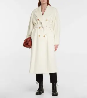 Max Mara Madame Wool And Cashmere Coat - White