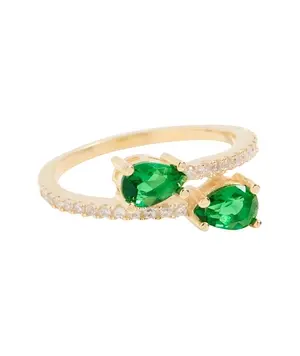 BY ADINA EDEN Emerald Teardrop Wrap Ring