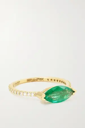 Shay SHAY 18-karat Gold Emerald And Diamond Ring Gold