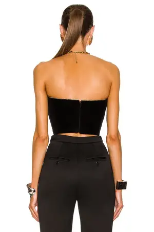 Saint Laurent Strapless Top In Black