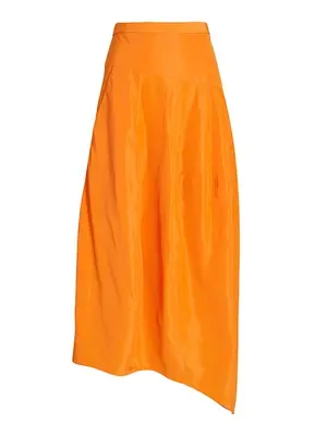 Tibi Italian Sporty Nylon Balloon Skirt - Orange