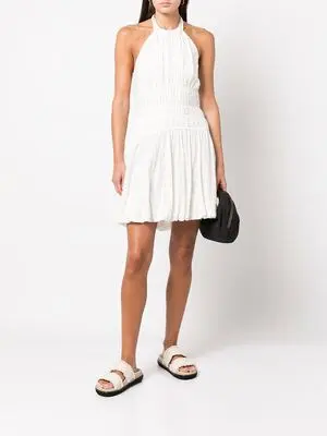 Simkhai Halterneck Gathered Minidress