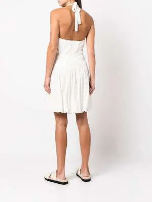 Simkhai Halterneck Gathered Minidress