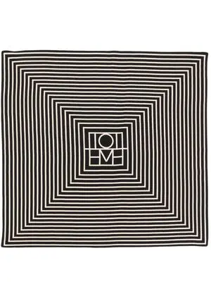 TOTEME Signature Monogram Silk Scarf - Black