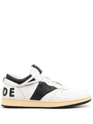 Rhude Logo-lettering Leather Sneakers