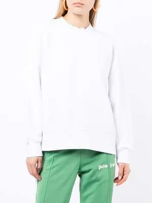 Palm Angels Logo Print Cotton Sweatshirt