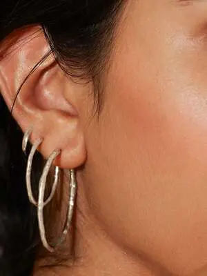 Monica Vinader Siren Muse Medium Hoop Earrings - Silver