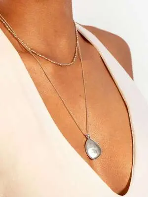 Monica Vinader Deia Pebble Locket - Silver