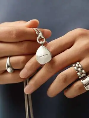 Monica Vinader Deia Pebble Locket - Silver