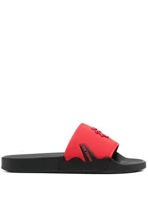 Raf Simons Embossed Logo Slides - Red