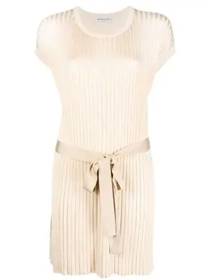 Sonia Rykiel Paris Round Neck Day Dress - Neutrals