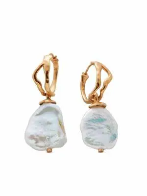 Monica Vinader Keshi Pearl Hoop Earrings - Gold