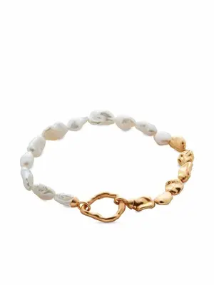 Monica Vinader X Mother Of Pearl Keshi Bracelet - Gold