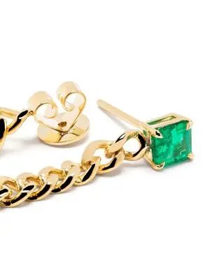 ANITA KO 18kt Yellow Emerald Cuban Link Stud Earring
